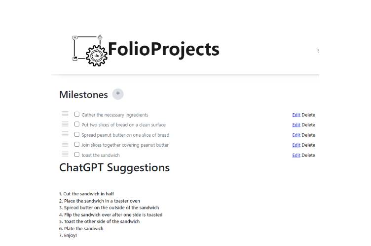 AI Projects management with ChatGPT and FolioProjects